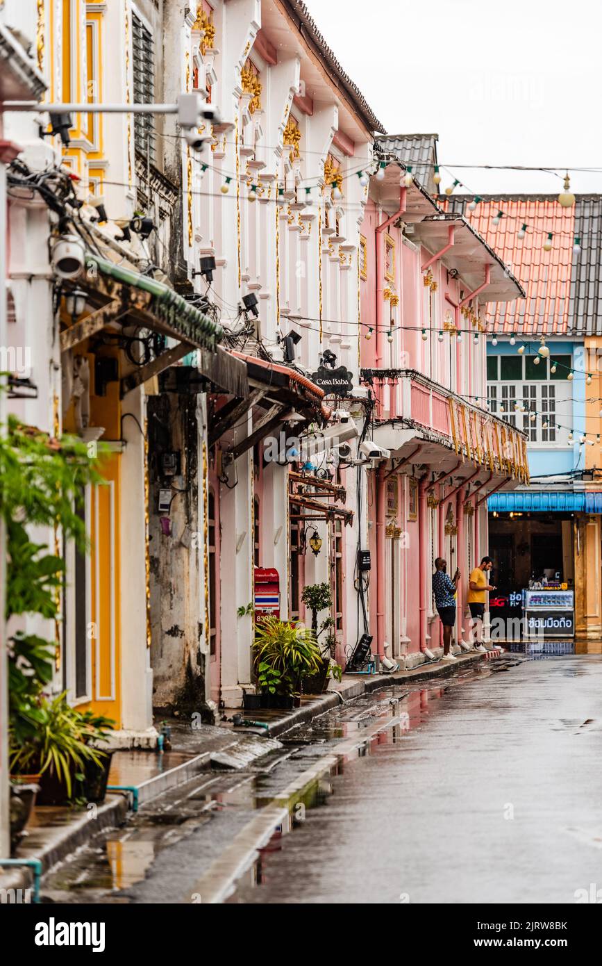 Phuket, Thailand - July 2022: Monsoon rain on the colorful colorful ...