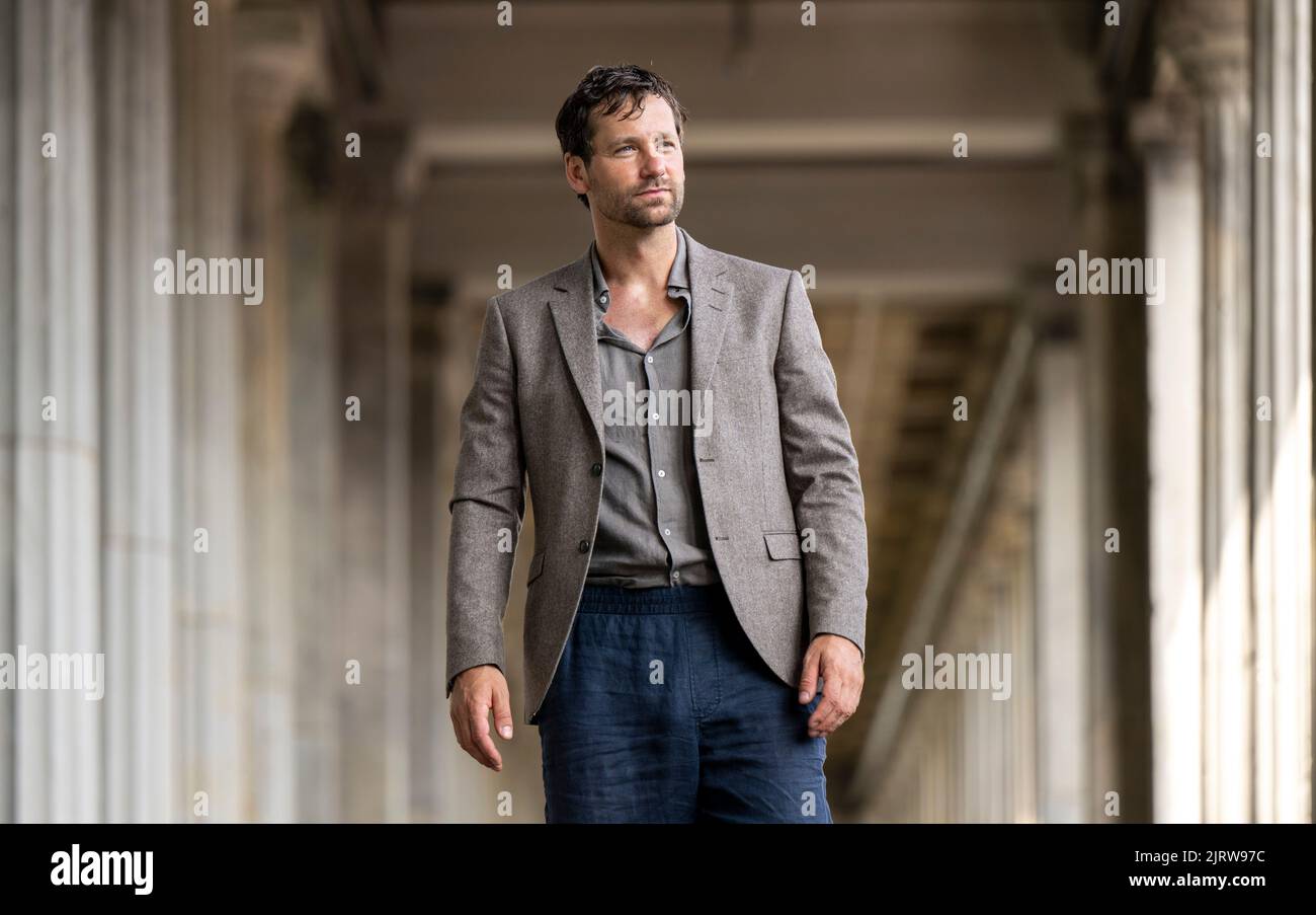 Berlin, Germany. 26th Aug, 2022. Actor Florian Stetter stands in front ...