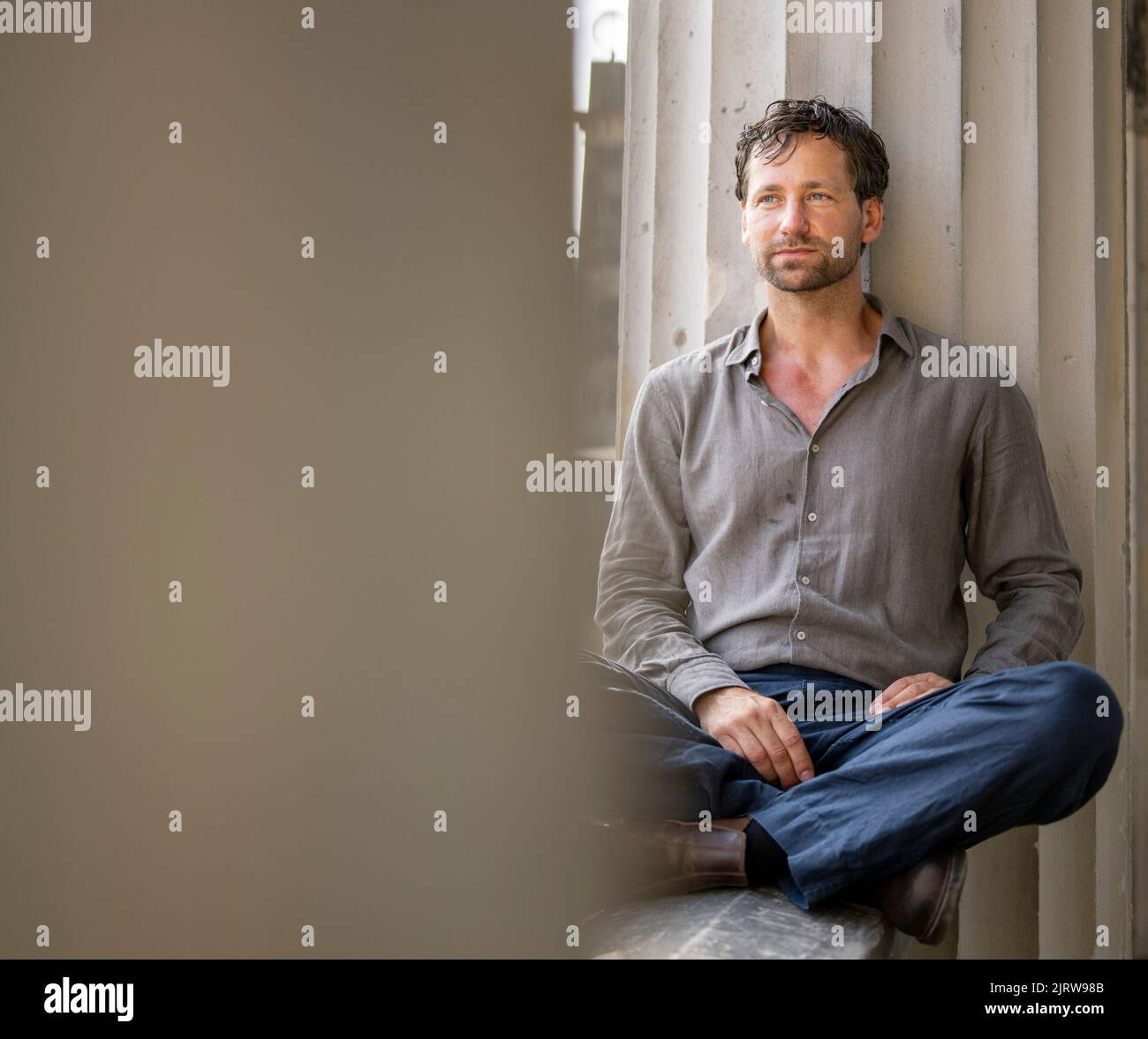 Berlin, Germany. 26th Aug, 2022. Actor Florian Stetter sits at the ...
