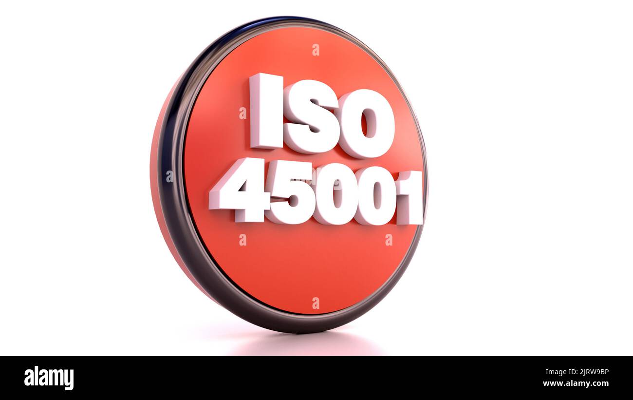 ISO 45001 3d text render Stock Photo - Alamy