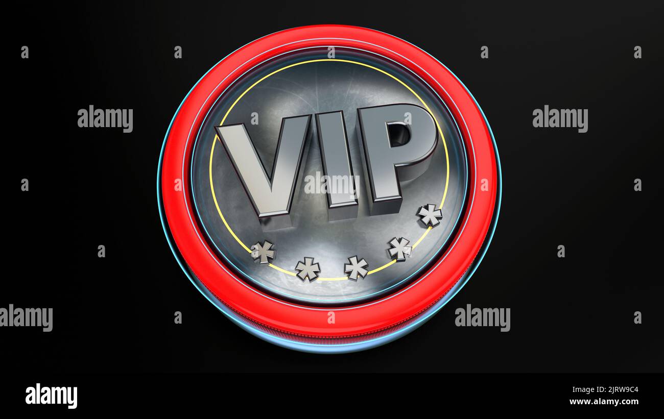 Red VIP signal. 3D render Stock Photo - Alamy