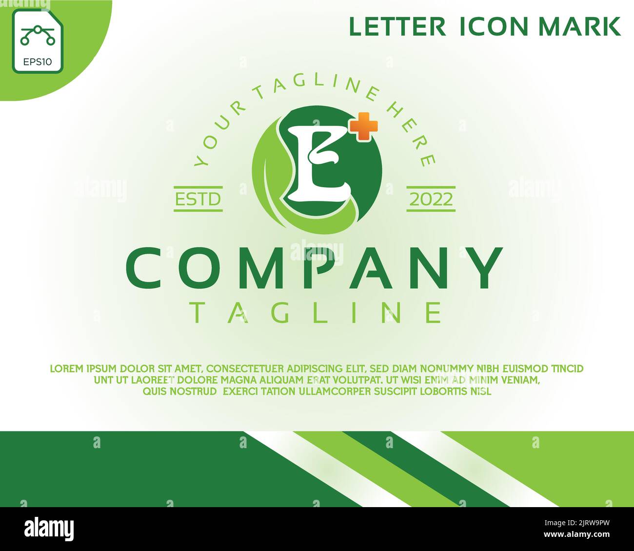 Creative letter E and health care green leaf logo design template Stock Vector Image & Art - Alamy