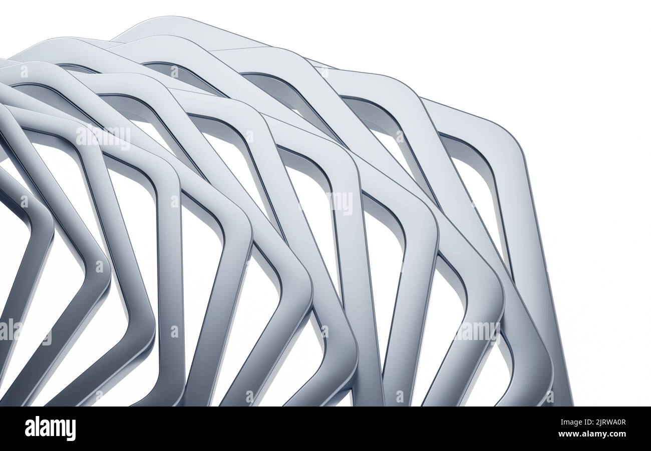 Metal frame with hexagonal shape, 3d rendering. Computer digital ...