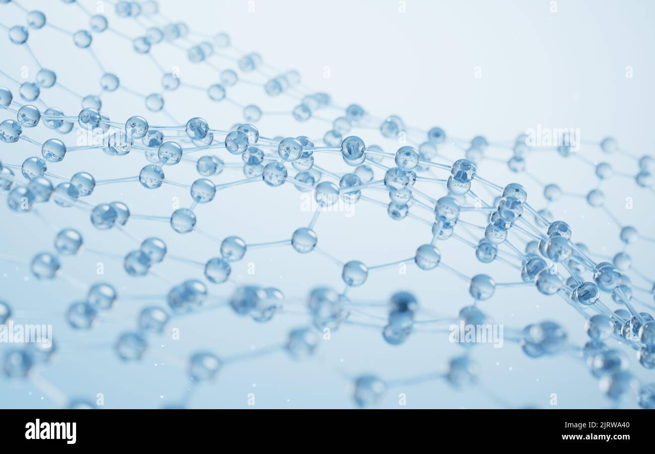 Molecule structure with hexagonal shape, 3d rendering. Computer digital drawing Stock Photo - Alamy