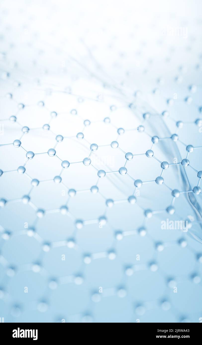 Molecule structure with hexagonal shape, 3d rendering. Computer digital drawing Stock Photo - Alamy