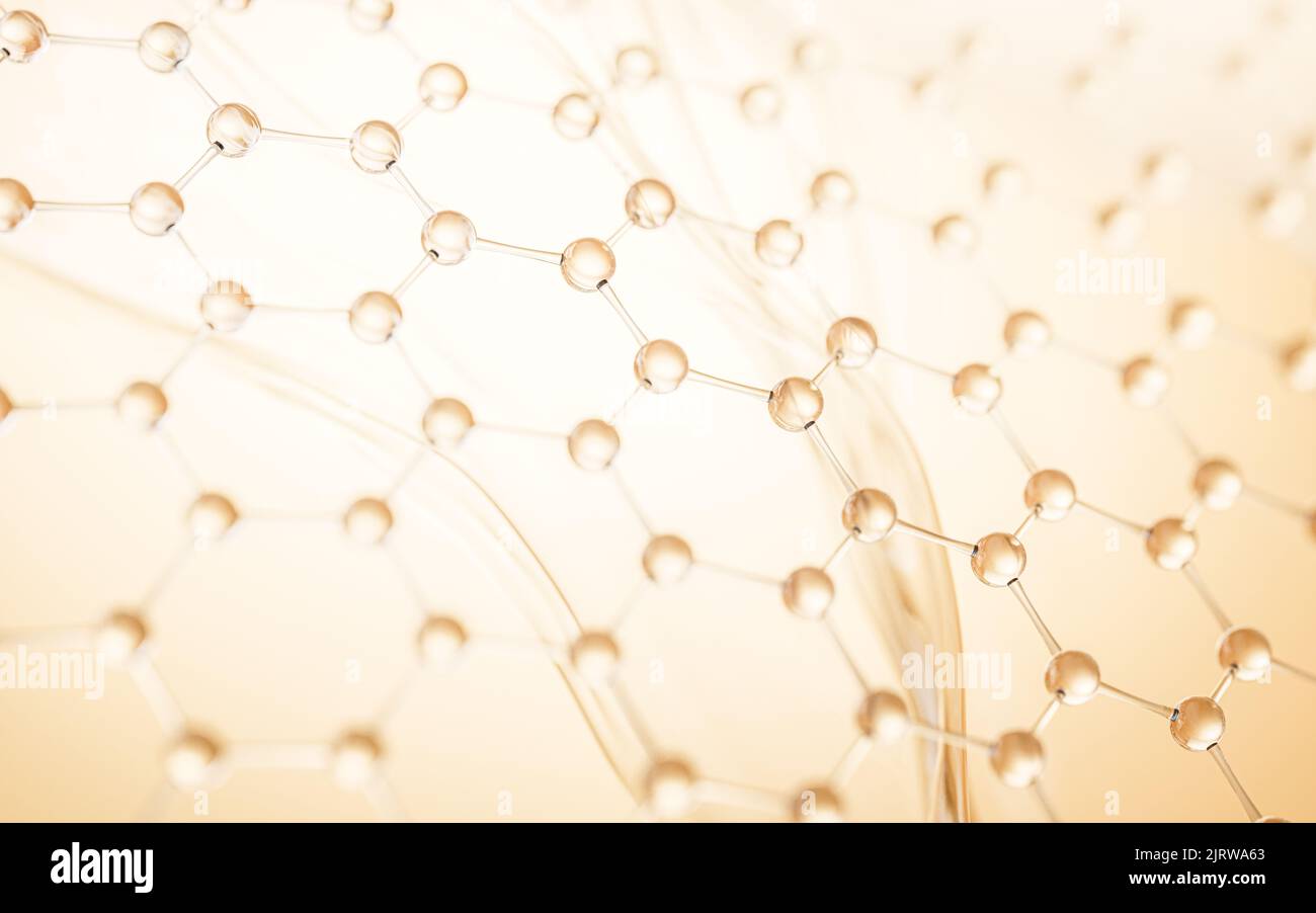 Molecule structure with hexagonal shape, 3d rendering. Computer digital drawing Stock Photo - Alamy