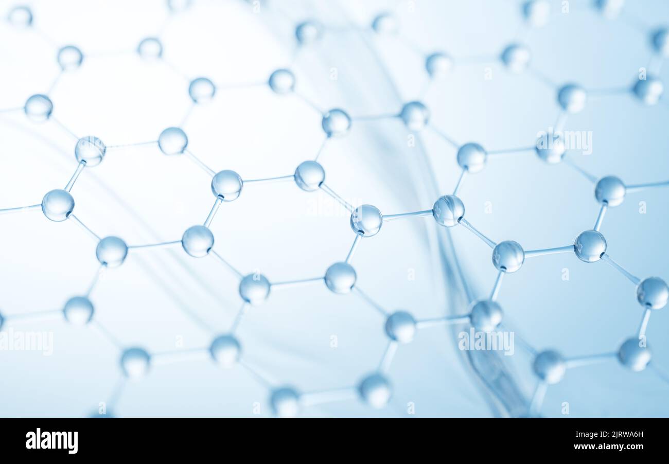 Molecule structure with hexagonal shape, 3d rendering. Computer digital drawing Stock Photo - Alamy