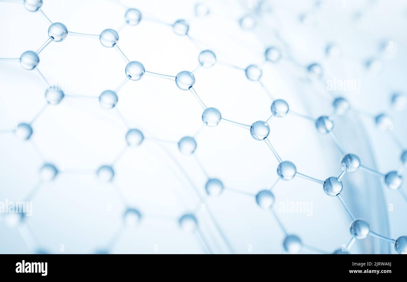 Molecule structure with hexagonal shape, 3d rendering. Computer digital drawing Stock Photo - Alamy