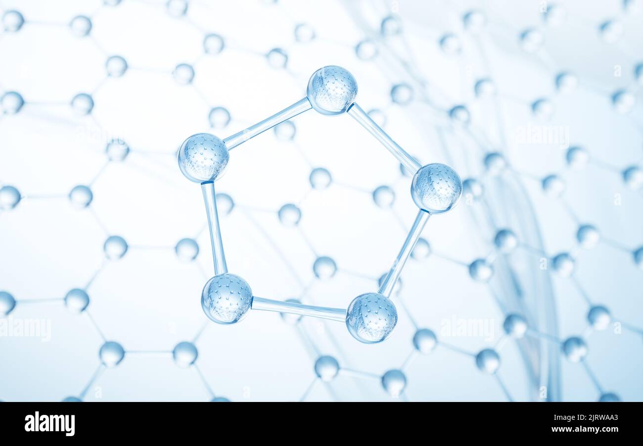 Molecule structure with pentagon shape, 3d rendering. Computer digital drawing Stock Photo - Alamy