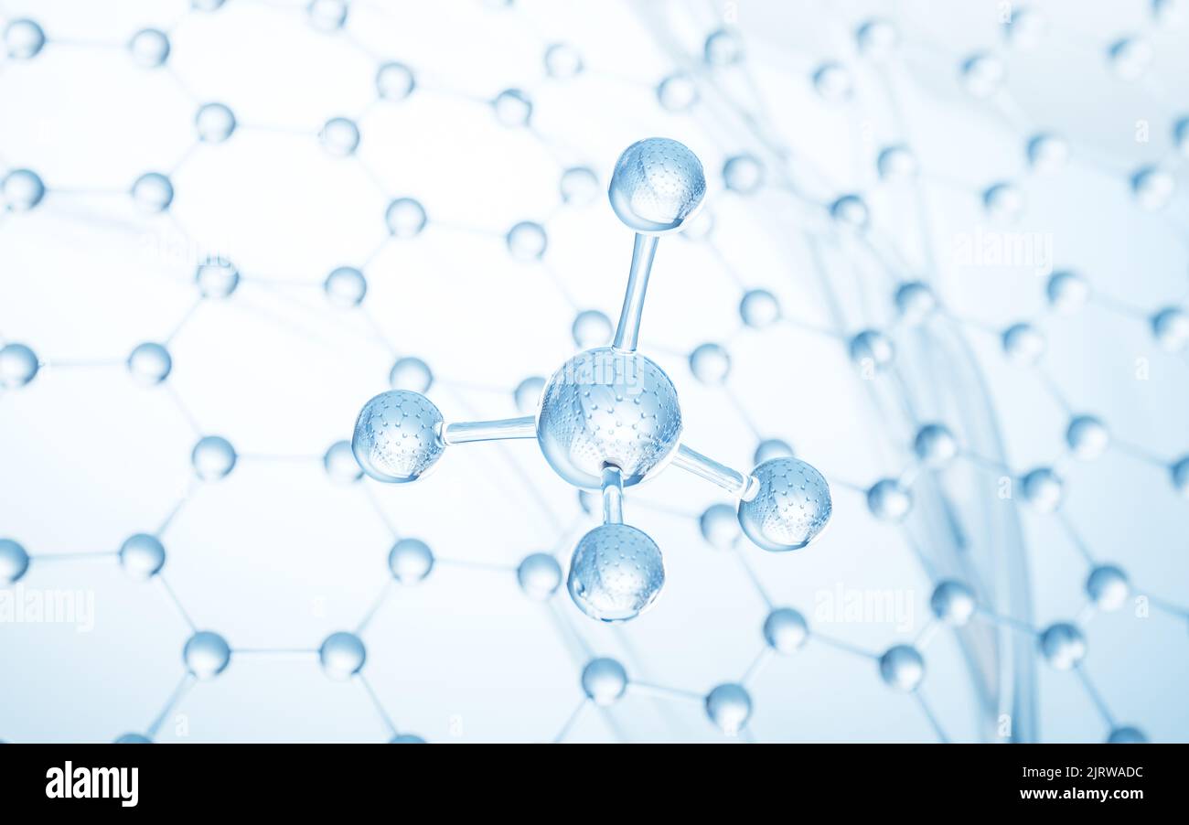 Molecule structure with transparent background, 3d rendering. Computer ...