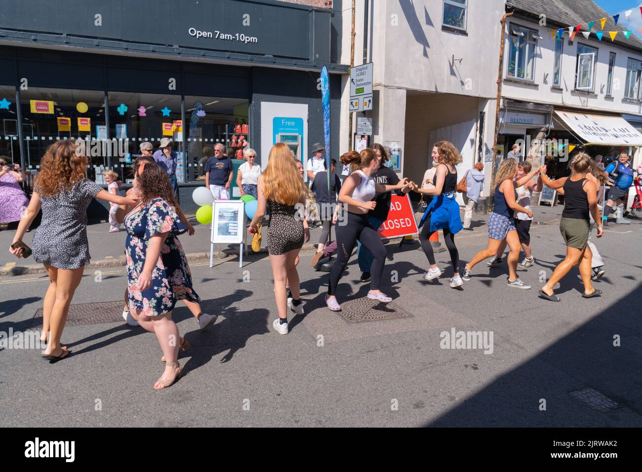 Moretonhampstead summer carnival dancing Dartmoor Devon England UK ...