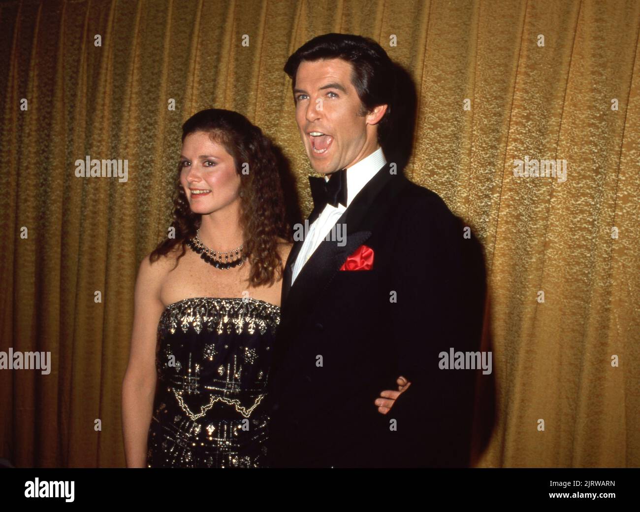 Stephanie Zimbalist and Pierce Brosnan at the 1984 People's Choice ...