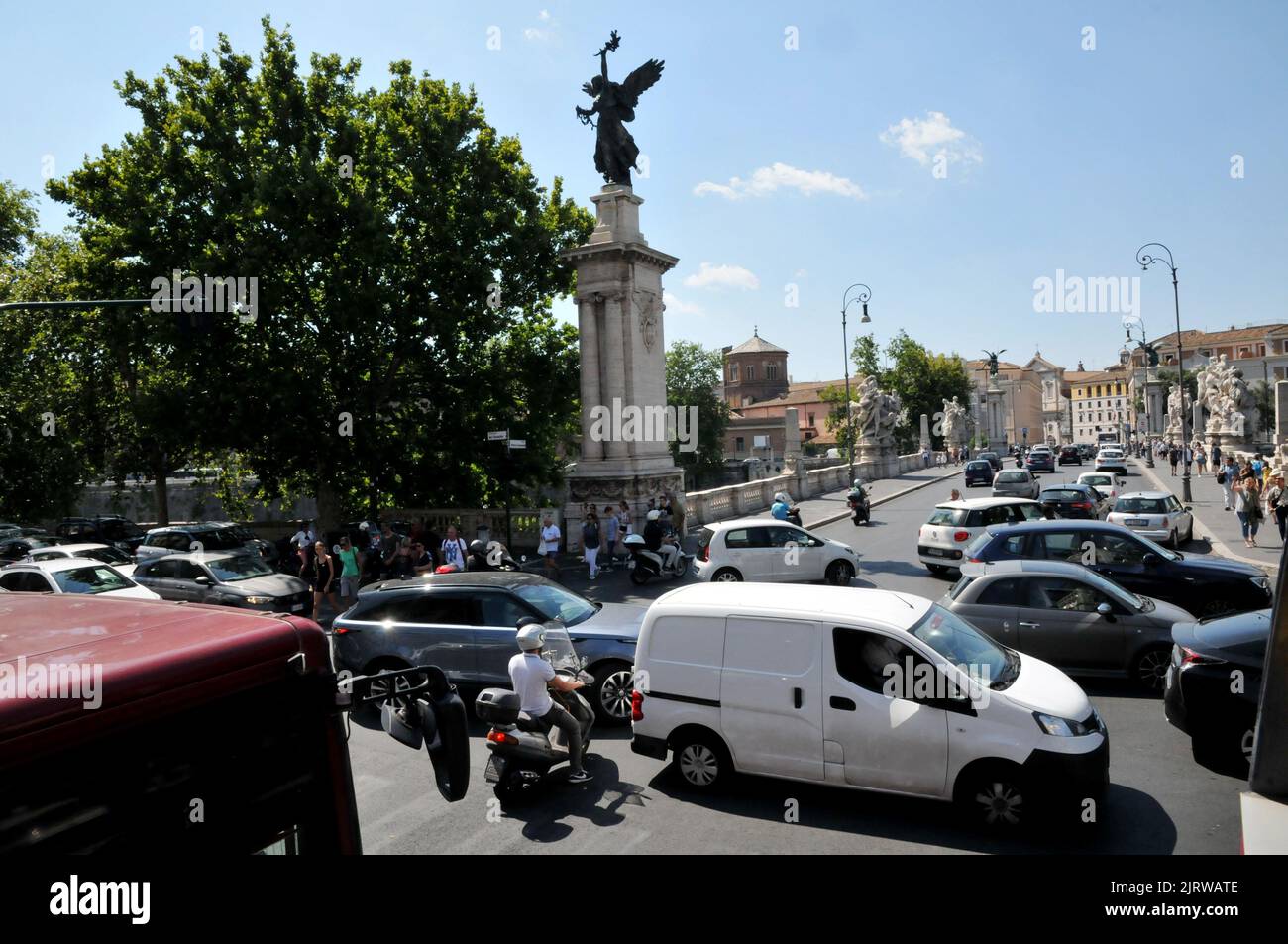 Rome / Italy/ 17.July 2019/ Traffic kaosk or traffic jam in rome in ...