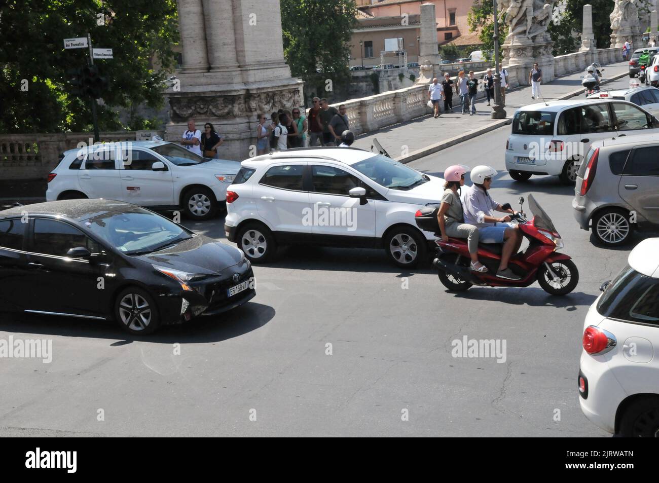 Rome / Italy/ 17.July 2019/ Traffic kaosk or traffic jam in rome in ...