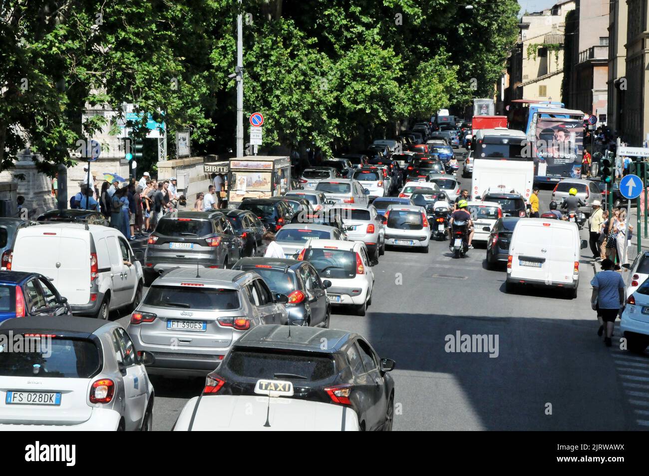 Rome / Italy/ 17.July 2019/ Traffic kaosk or traffic jam in rome in ...