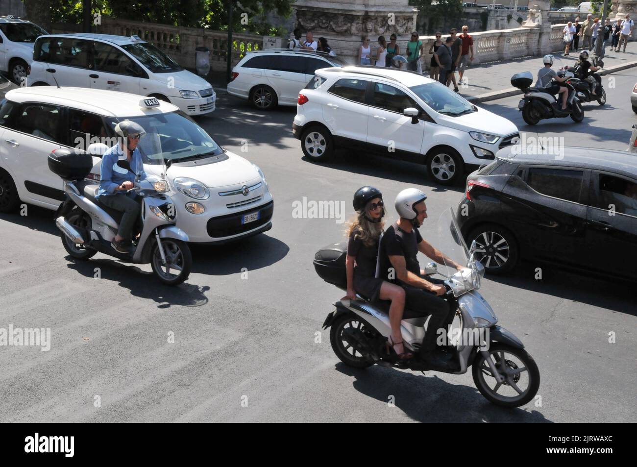 Rome / Italy/ 17.July 2019/ Traffic kaosk or traffic jam in rome in ...