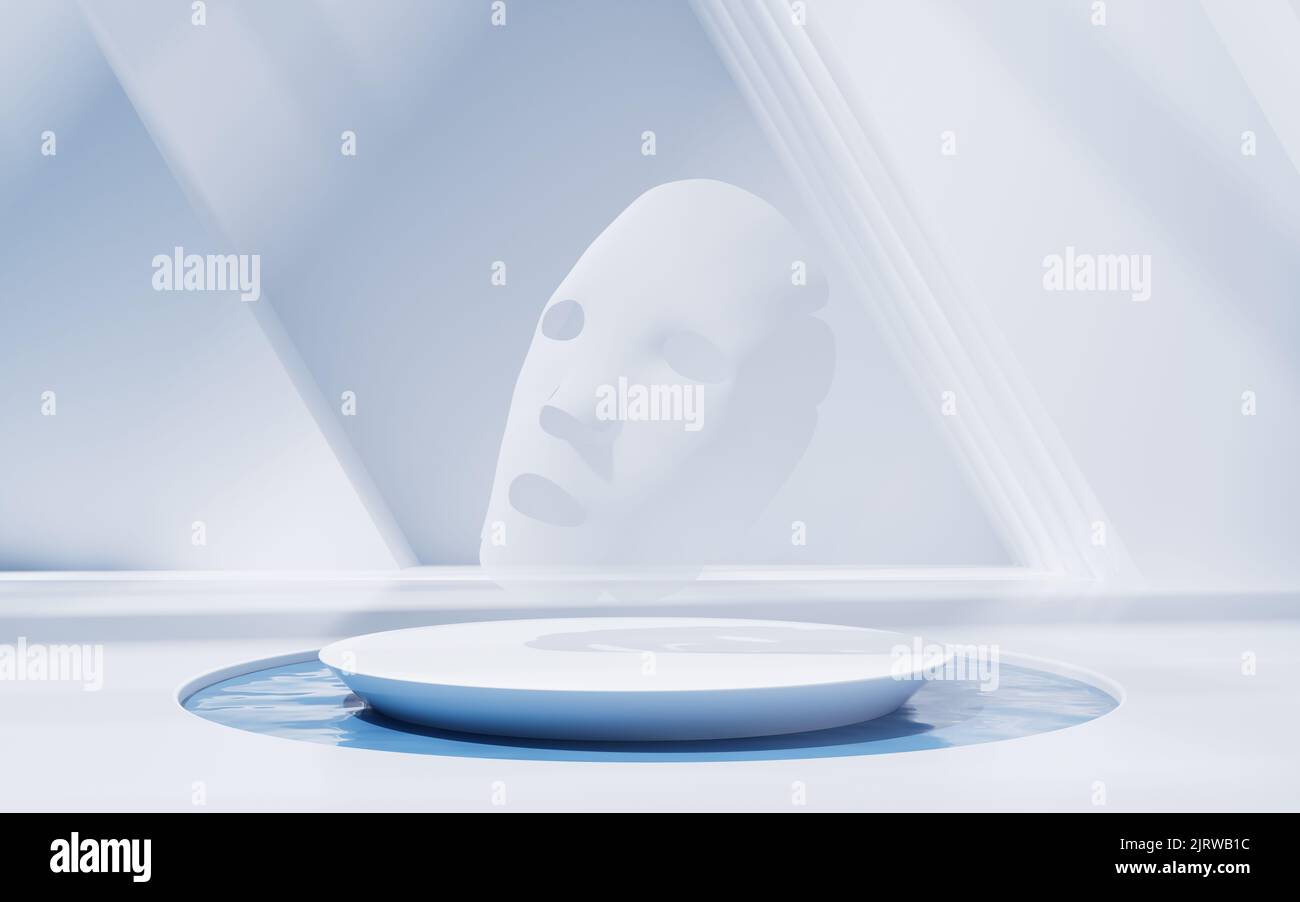 Facial mask with bright interior background, 3d rendering. Computer ...