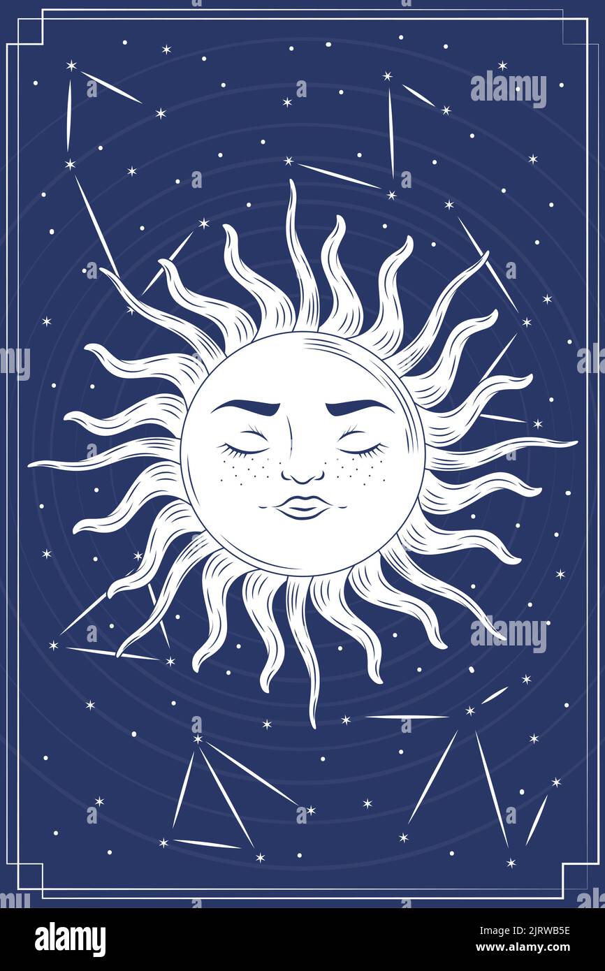 sun astrology retro poster background Stock Vector Image & Art - Alamy