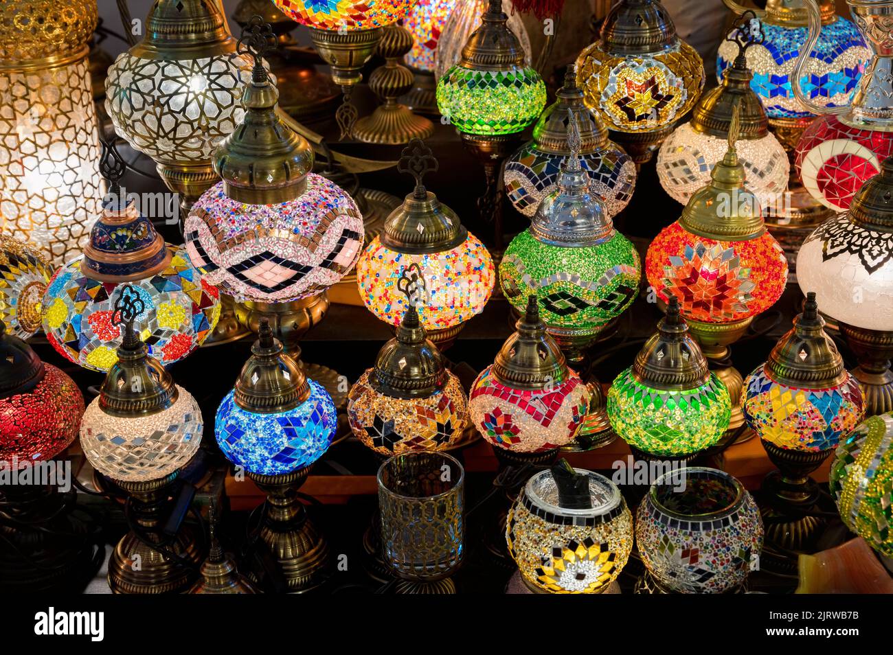 Istanbul, Turkey - January 2022- Oriental multi colored authentic retro ...