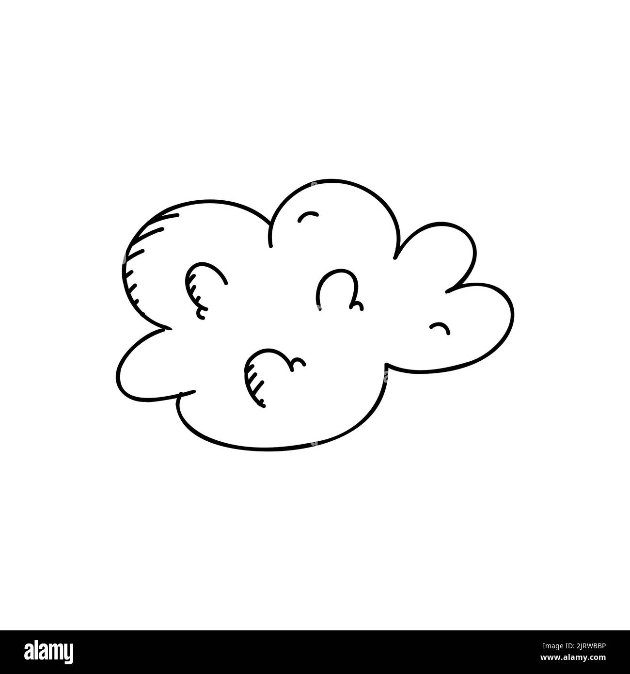 Clouds doodle collection. Outline scribble sky. Vector retro fog Stock ...