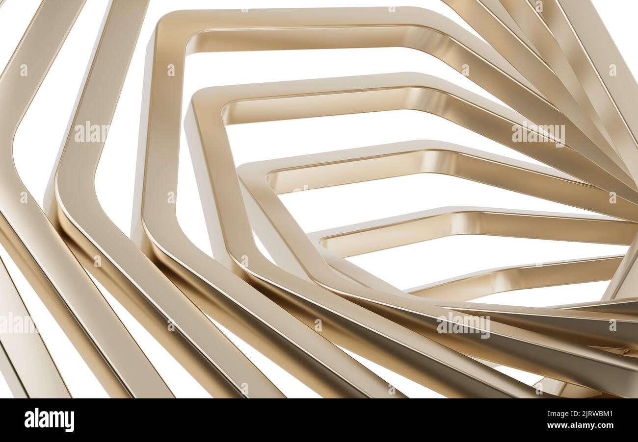 Metal frame with hexagonal shape, 3d rendering. Computer digital ...