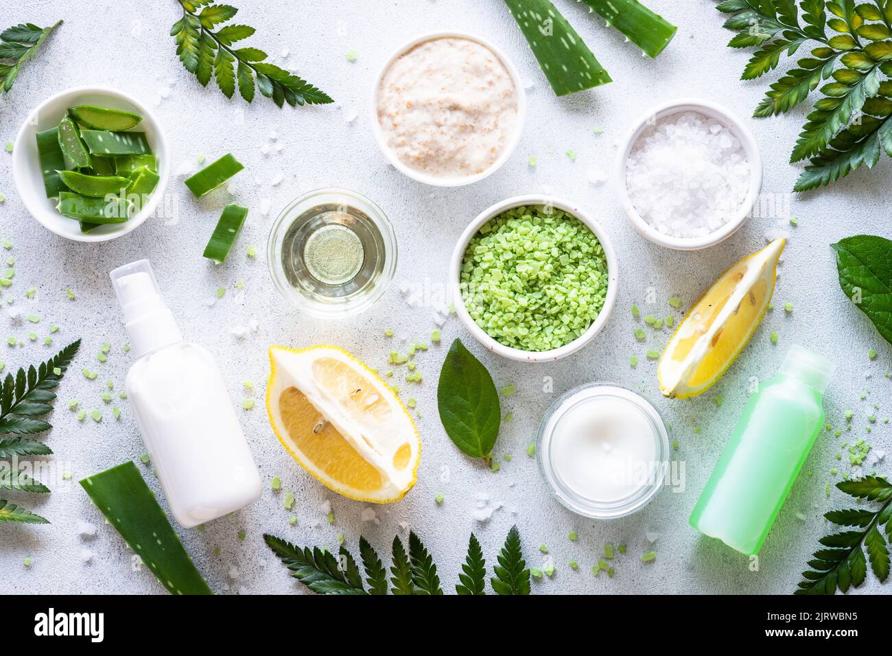 Natural cosmetic concept. Cosmetics products with ingredients Stock ...