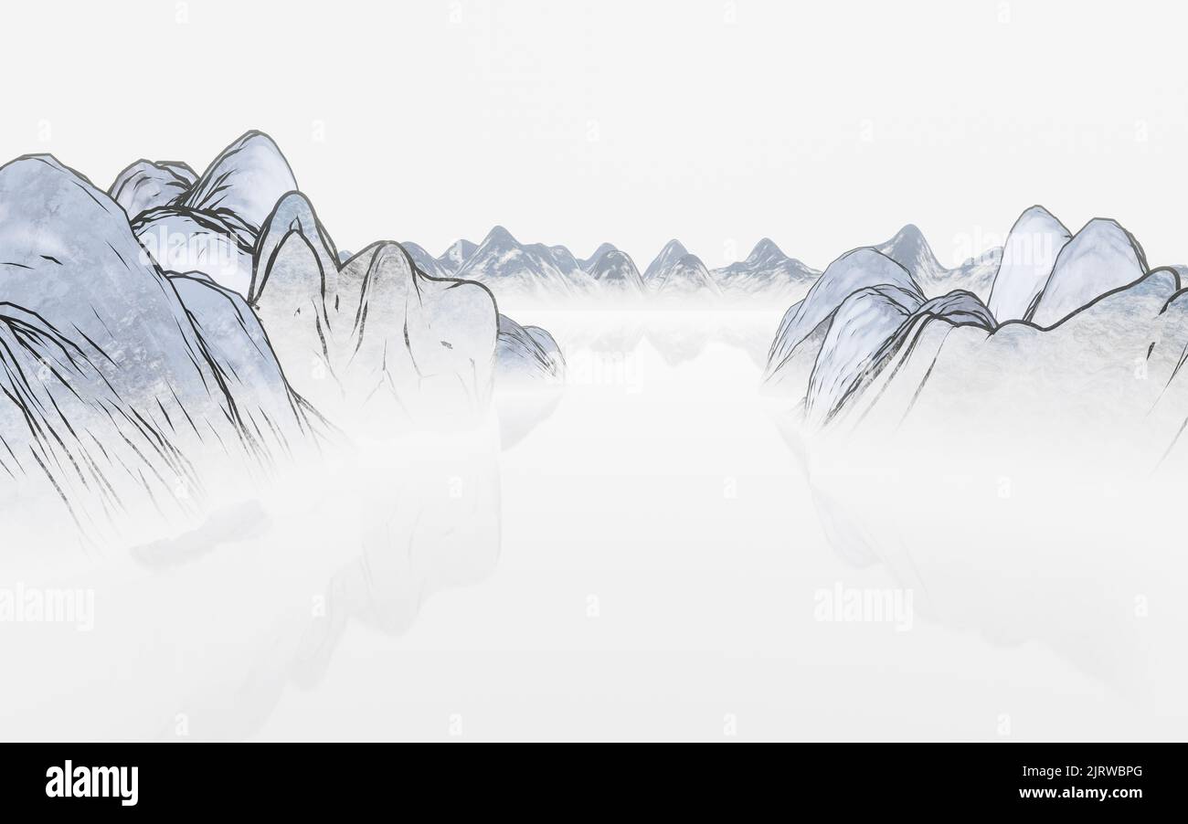 Ink Wash Painting Of People