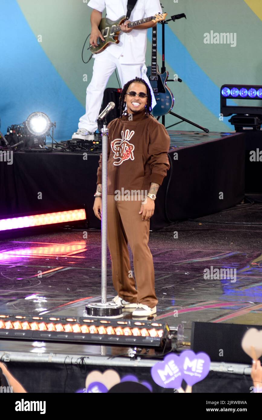 Ozuna performs on Good Morning America at Rumsey Field Central Park in ...