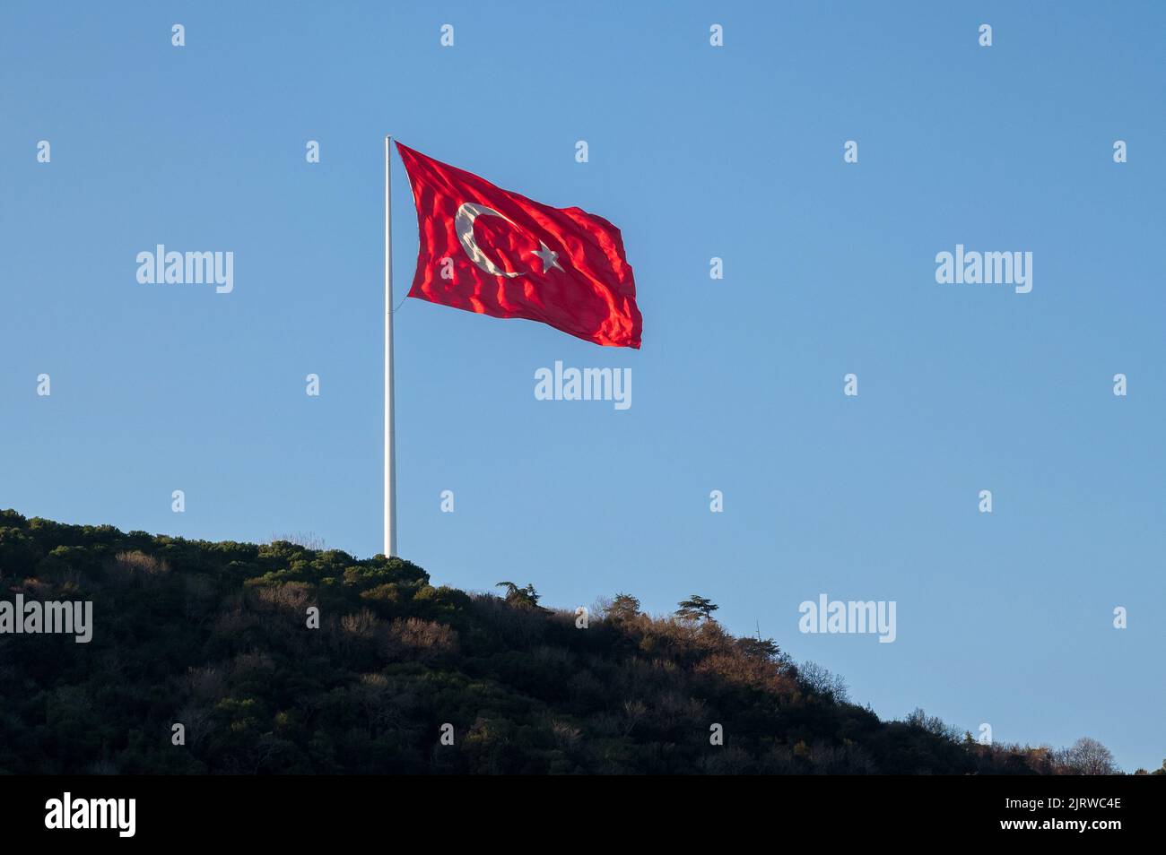 Turkish flag is a red flag featuring a white star and crescent. The ...