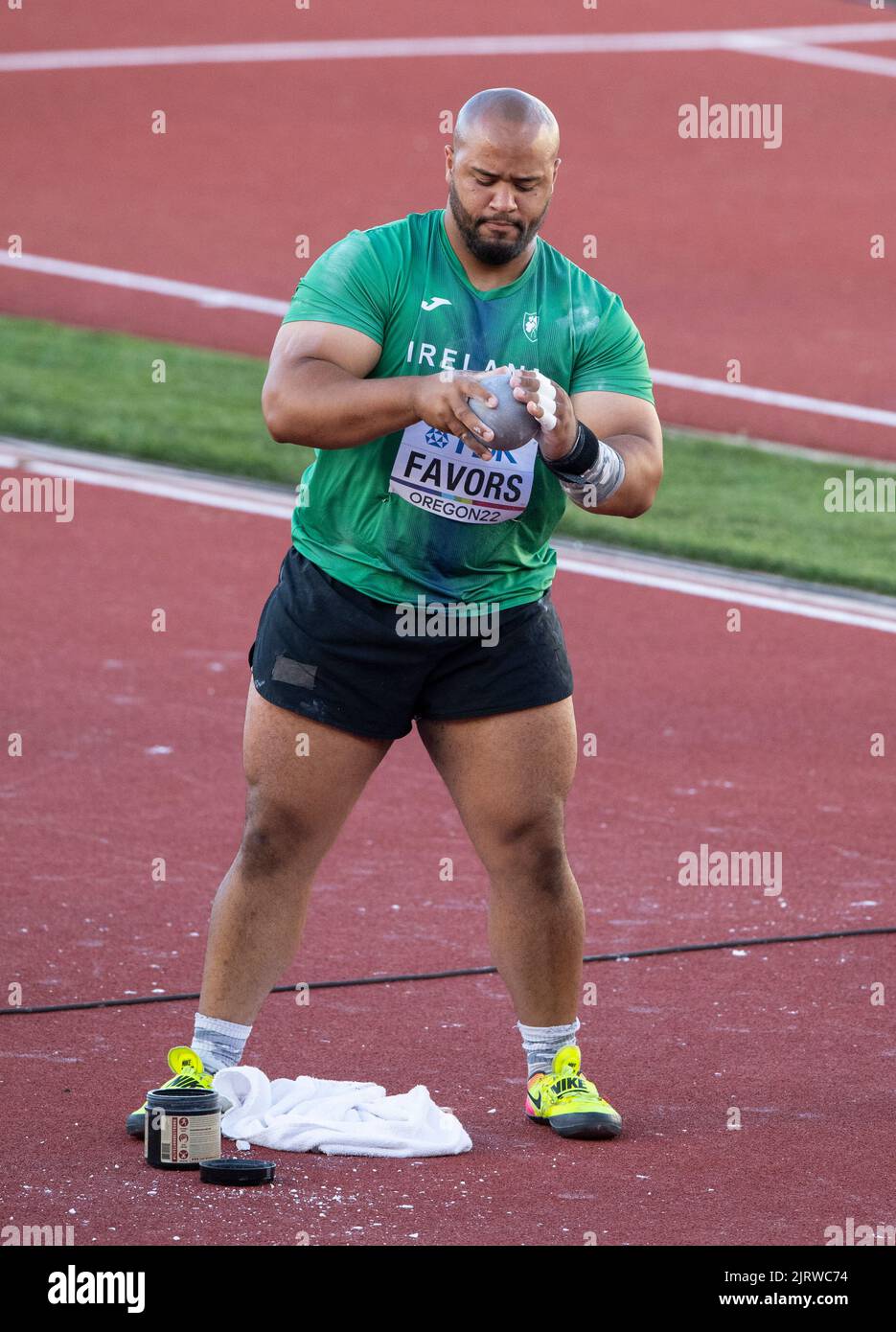Eric Favors of Ireland competing in the men’s shot put heats at the ...
