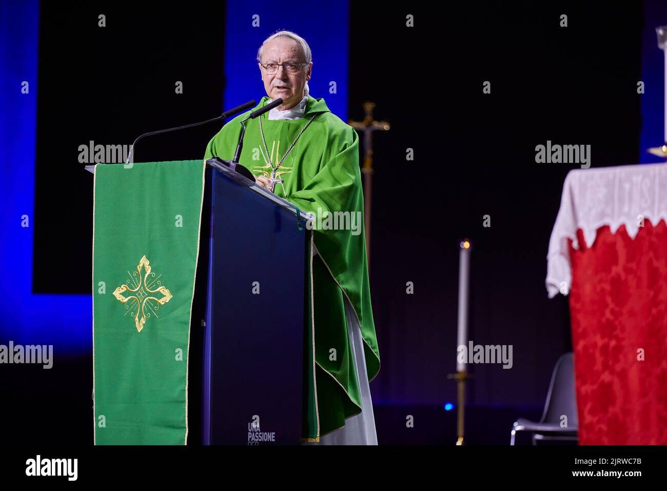 Italy, Rimini, 2022/08/21 .Cardinal matteo Zuppi celebra la messa ...