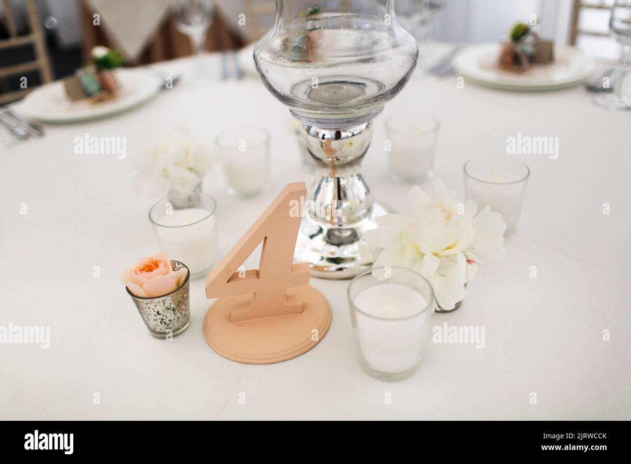 Sign showing table number at wedding party Stock Photo - Alamy