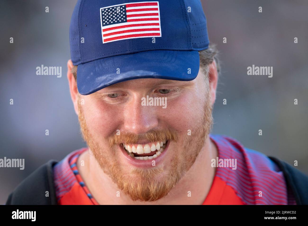Ryan Crouser of the USA competing in the men’s shot put heats at the ...
