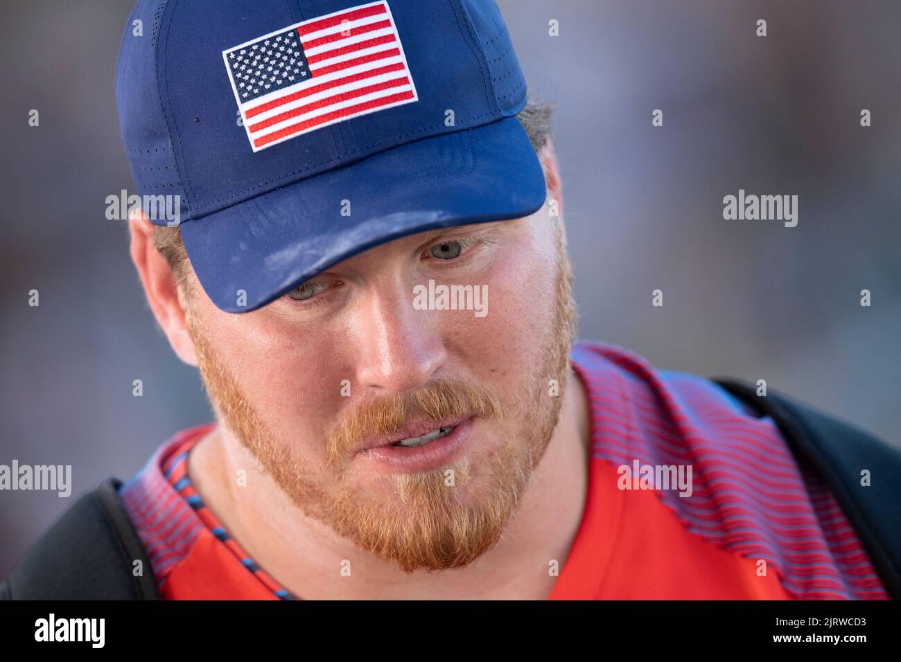 Ryan Crouser of the USA competing in the men’s shot put heats at the ...