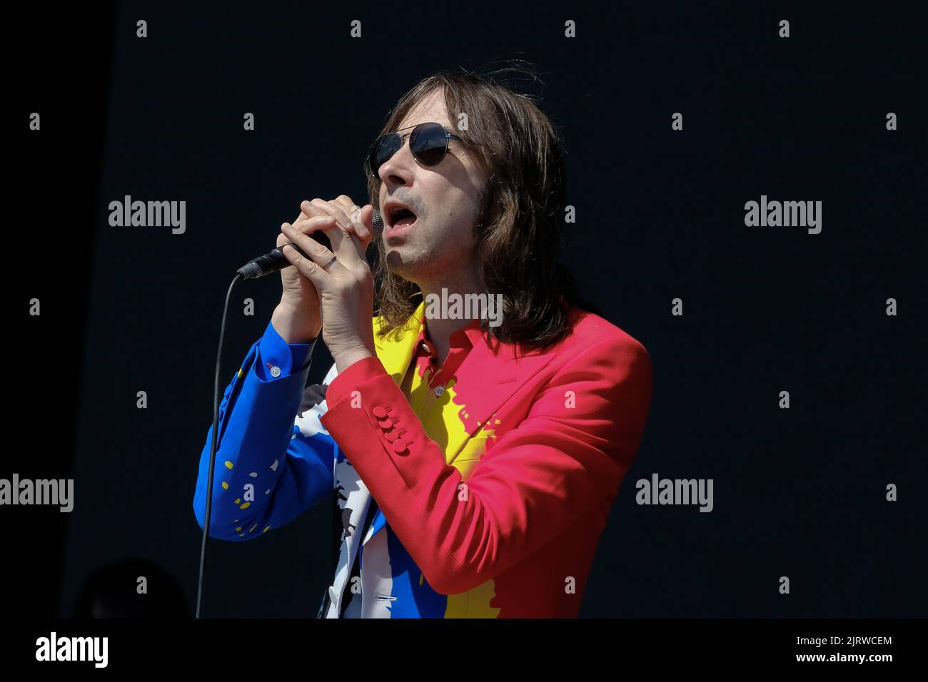 Scottish born frontman with alternative rock band Primal Scream, Robert ...