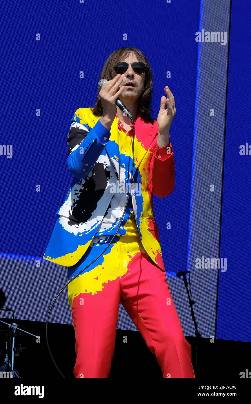 Scottish born frontman with alternative rock band Primal Scream, Robert ...