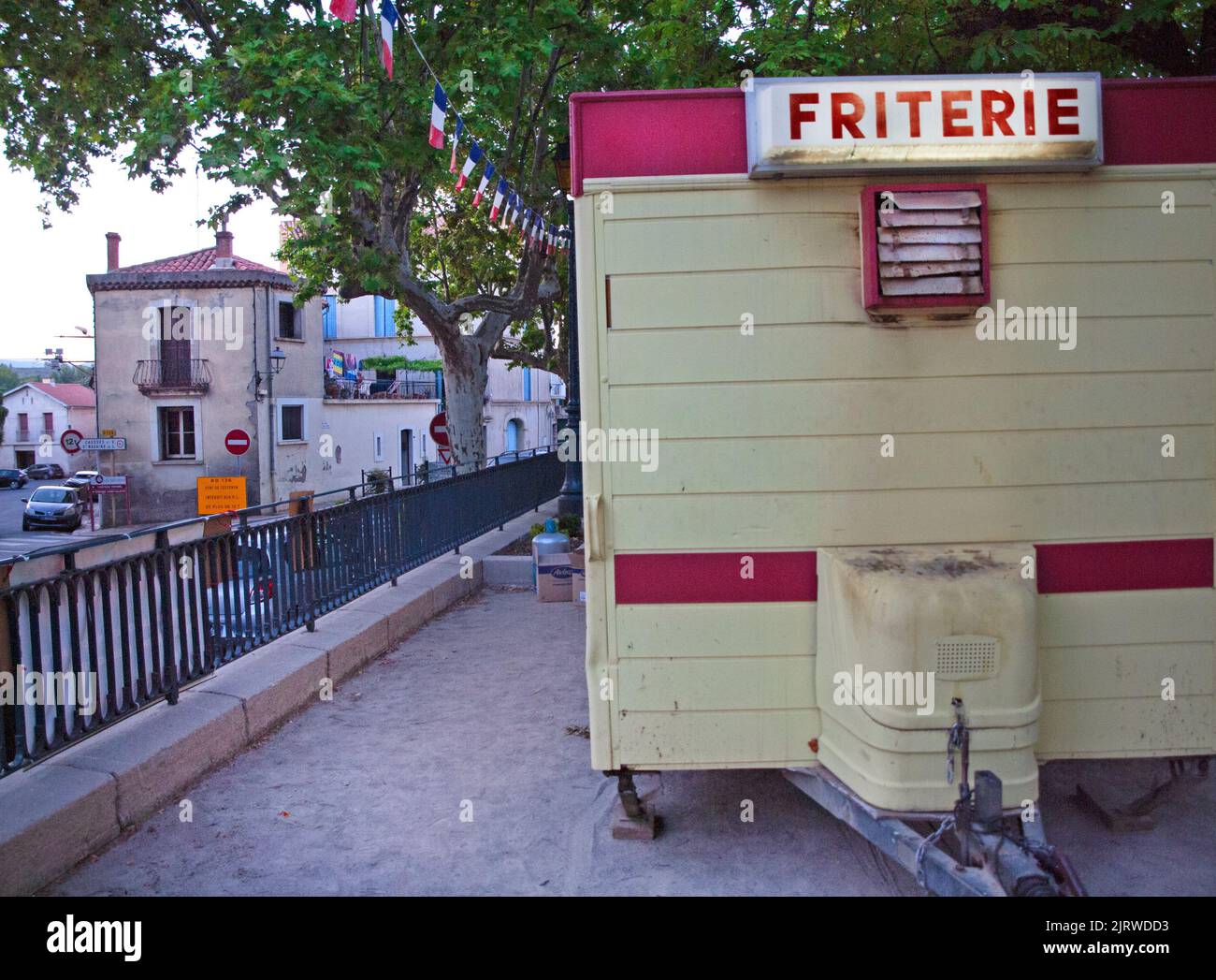 In Cessenon-sur-Orb, southern France a kiosk sells French fries Stock ...