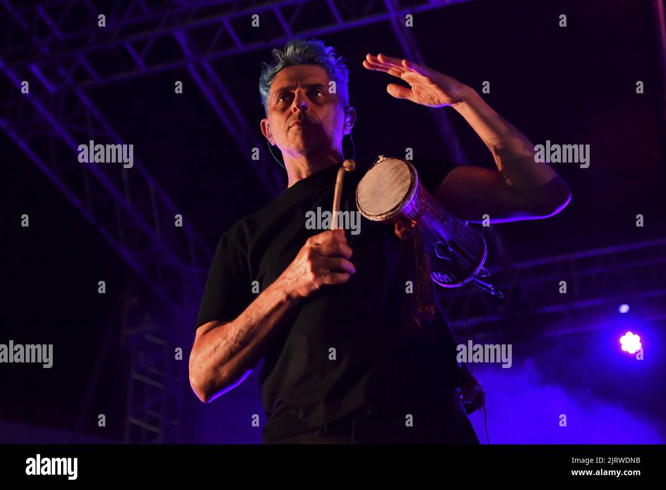 Mauro Refosco during the concert of Mannarino, Tour Estivo 2022, 25th ...