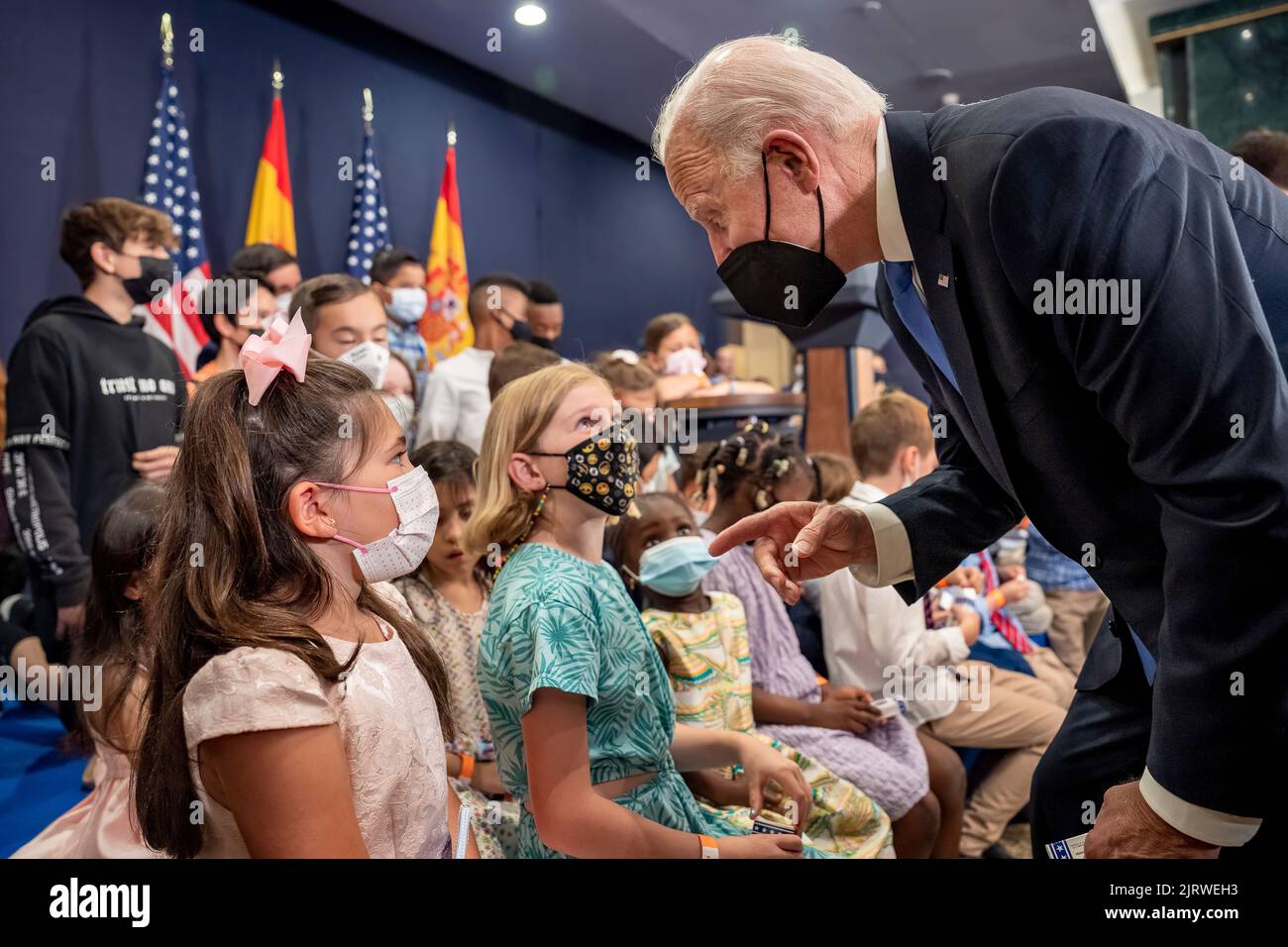 President Joe Biden greets guests at an Embassy reception, Tuesday ...
