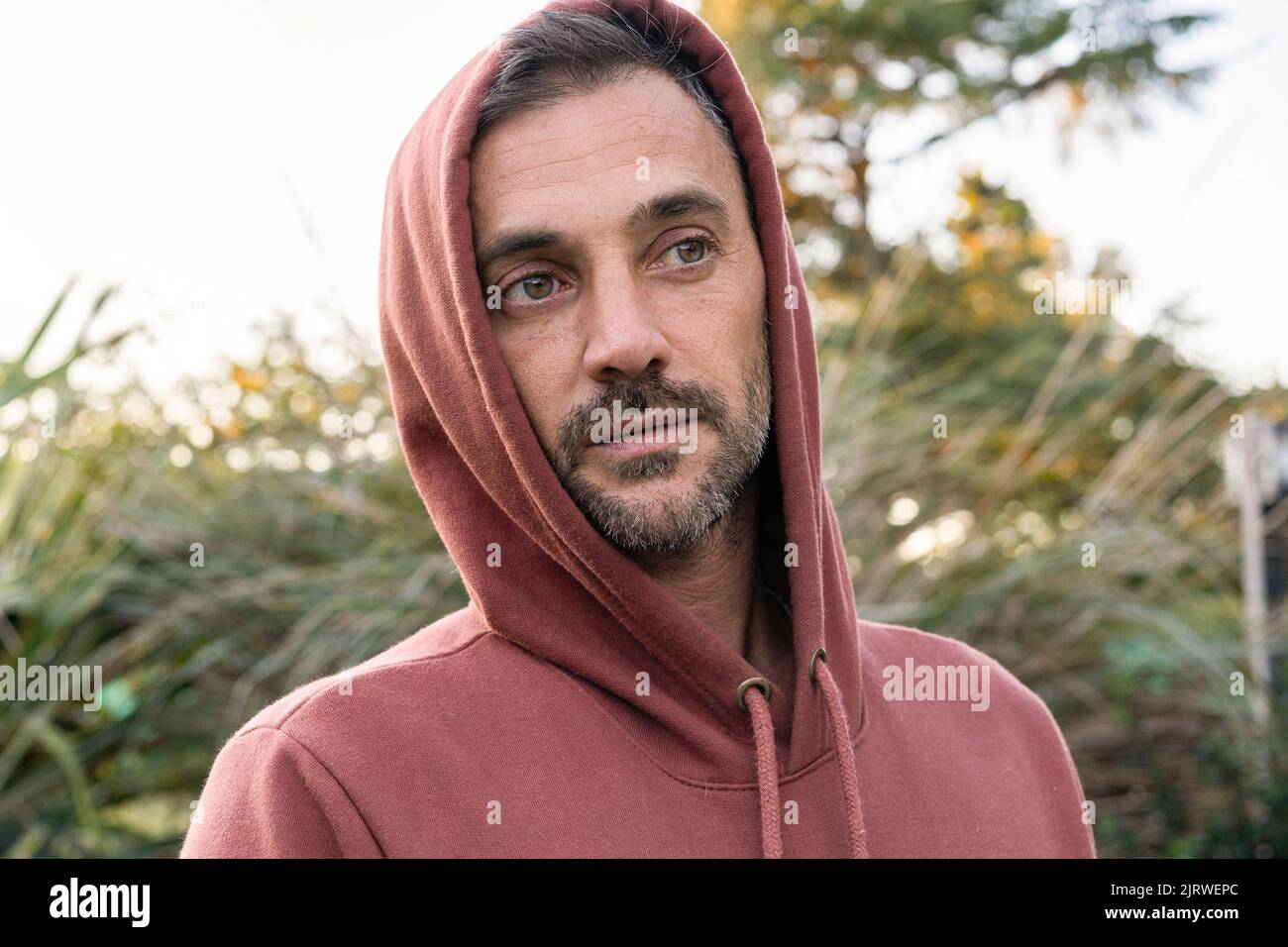 Middle aged man in hoodie hi-res stock photography and images - Alamy