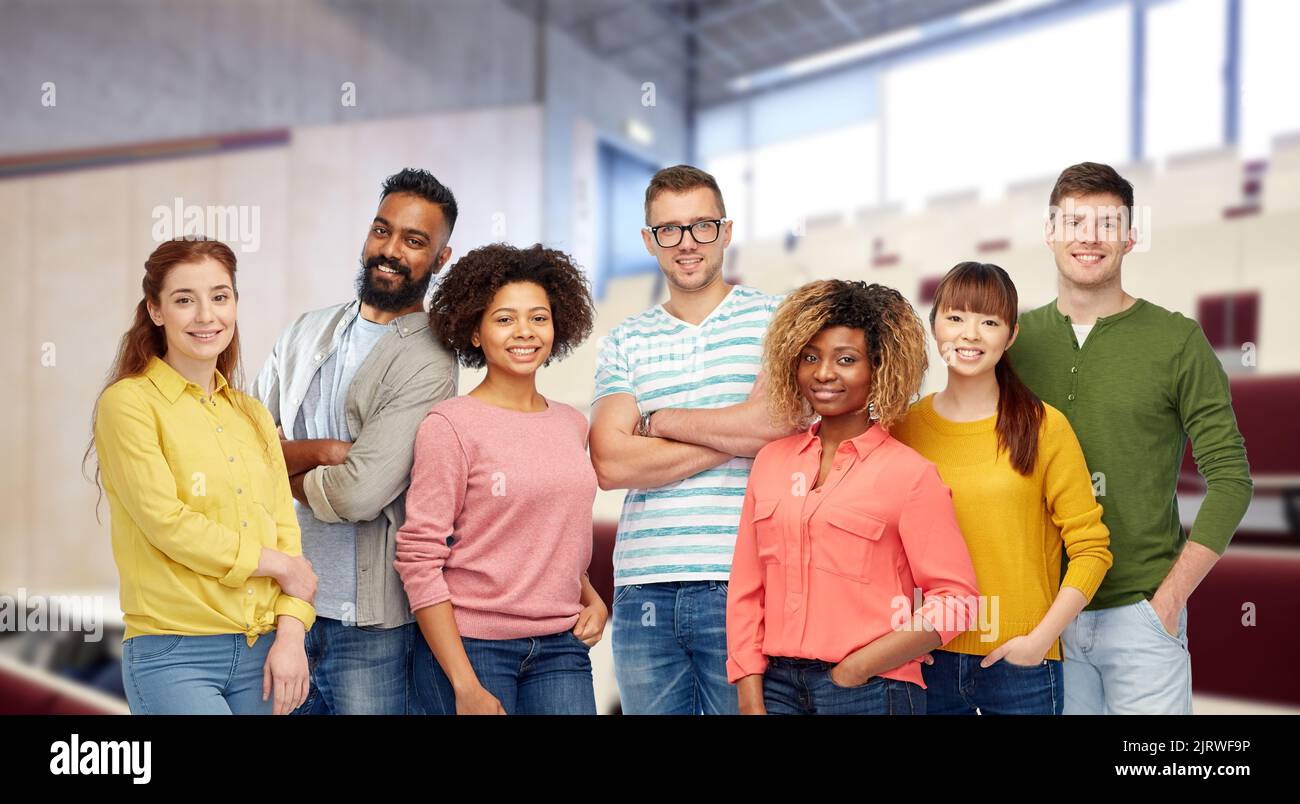group of smiling international university students Stock Photo - Alamy