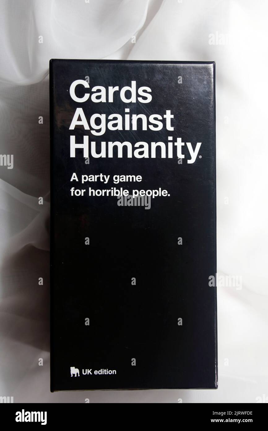 Cards Against Humanity. Adult party card game. Studio set up Stock ...