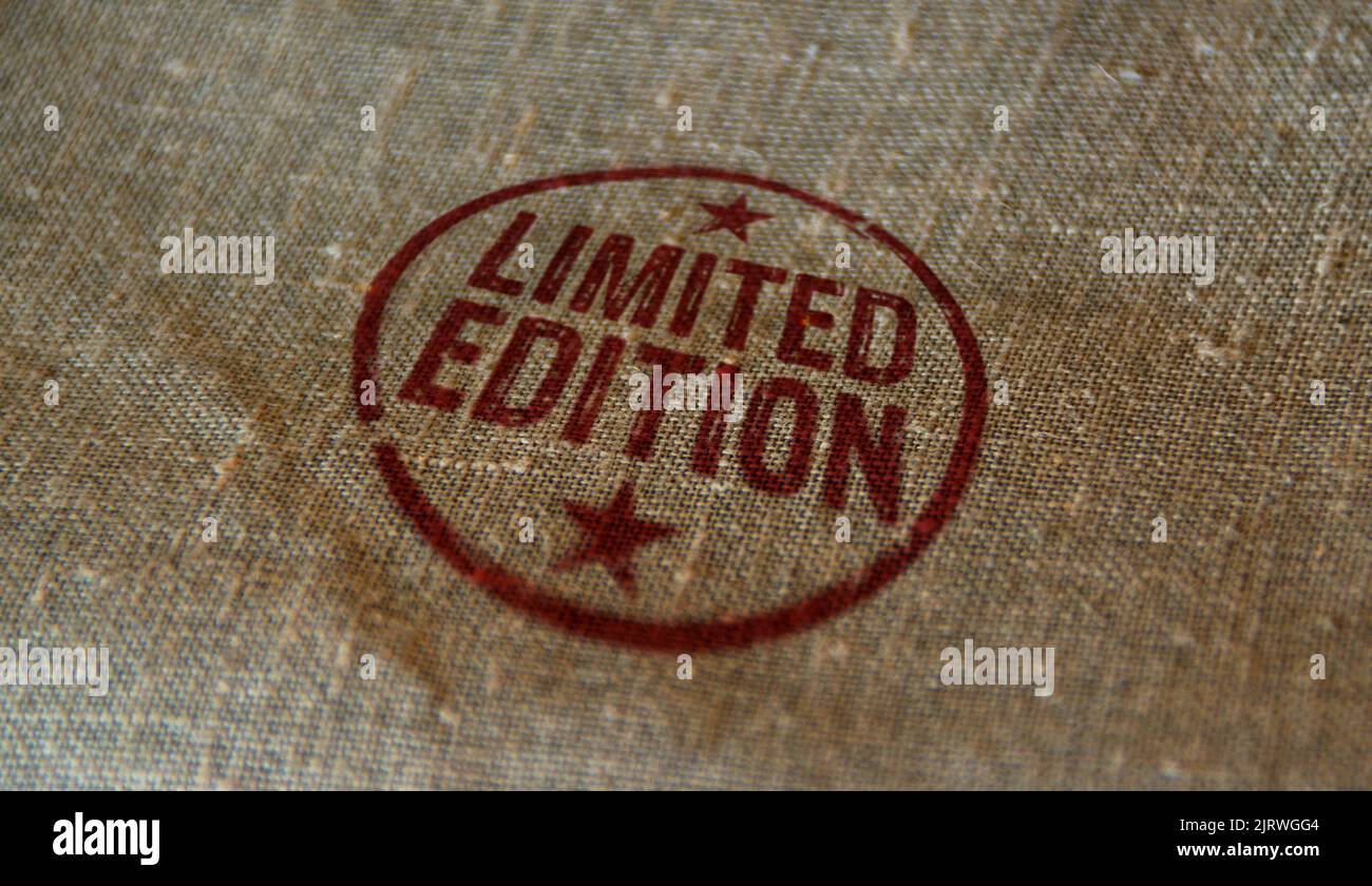 Limited Edition stamp printed on linen sack. Exclusive certificate ...