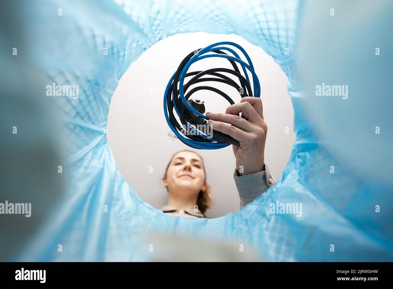 Wires woman hi-res stock photography and images - Alamy