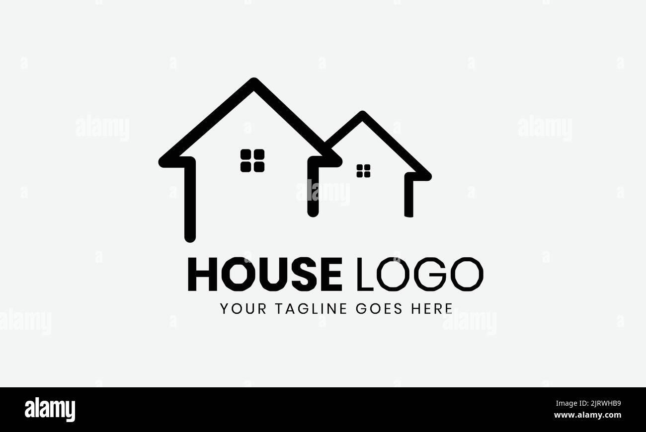 Creative modern house logo Black and White Stock Photos & Images - Alamy