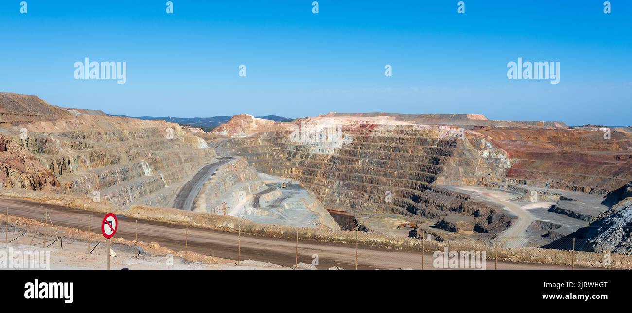 Riotinto mines in Huelva, Spain, open-pit mining of iron ore. Massive ...