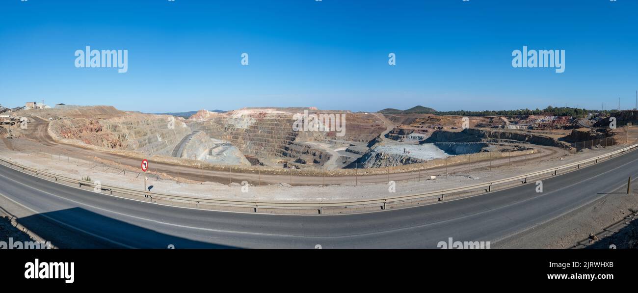 Riotinto mines in Huelva, Spain, open-pit mining of iron ore. Massive ...