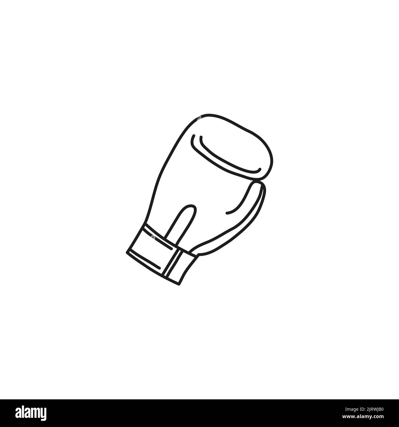 Doodle outline boxing glove isolated on white background Stock Vector ...