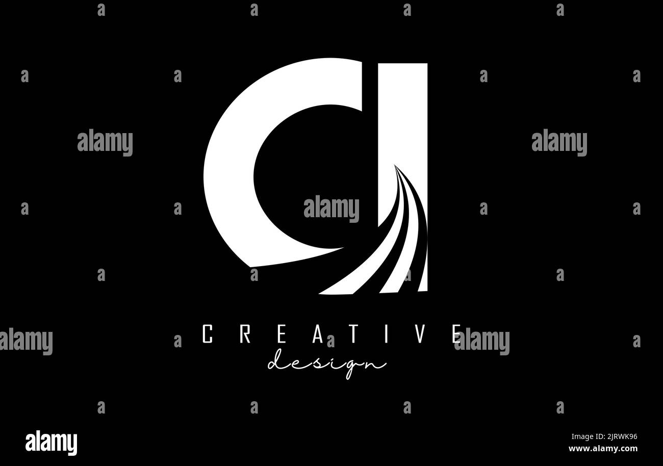 White letter Ci c i logo with leading lines and road concept design ...