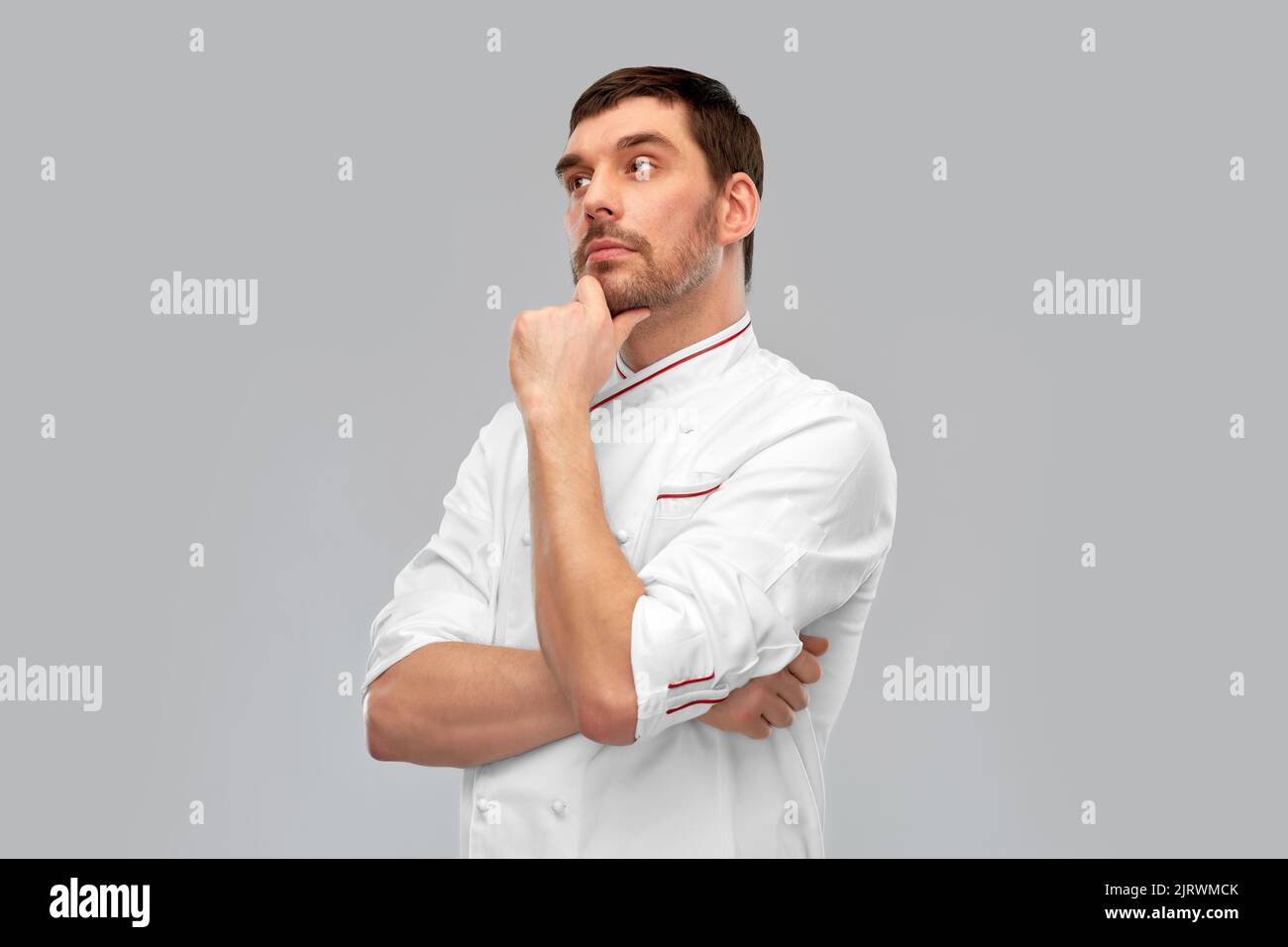 thinking male chef Stock Photo - Alamy